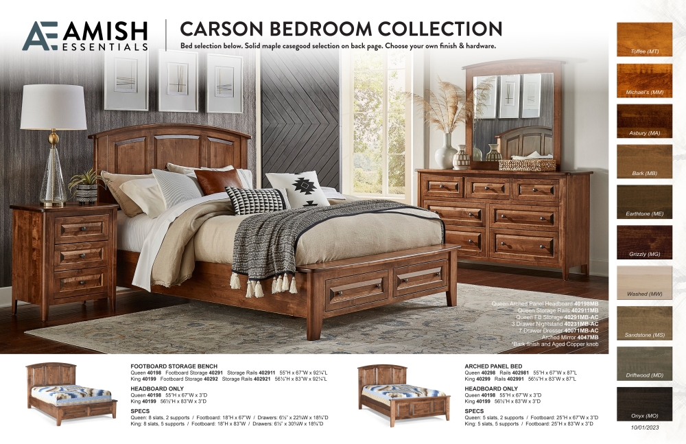 Amish Crafted Carson Bed | Bare Woods Furniture | Real Wood Furniture Finished Your Way